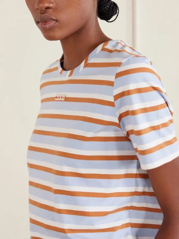 Marni Appliquéd Striped Cotton-jersey T-shirt