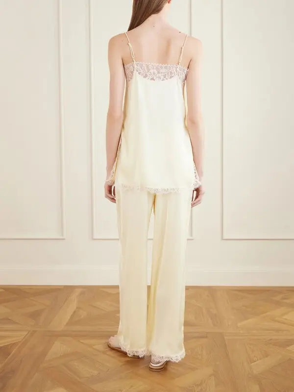 Faithfull The Brand Adnina Lace-trimmed Top - Yellow