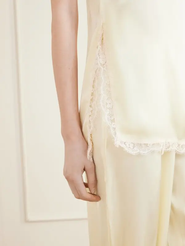 Faithfull The Brand Adnina Lace-trimmed Top - Yellow