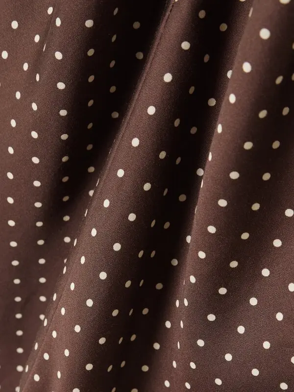 Posse Phoebe Polka-dot Tencel Lyocell Halterneck Top - Brown
