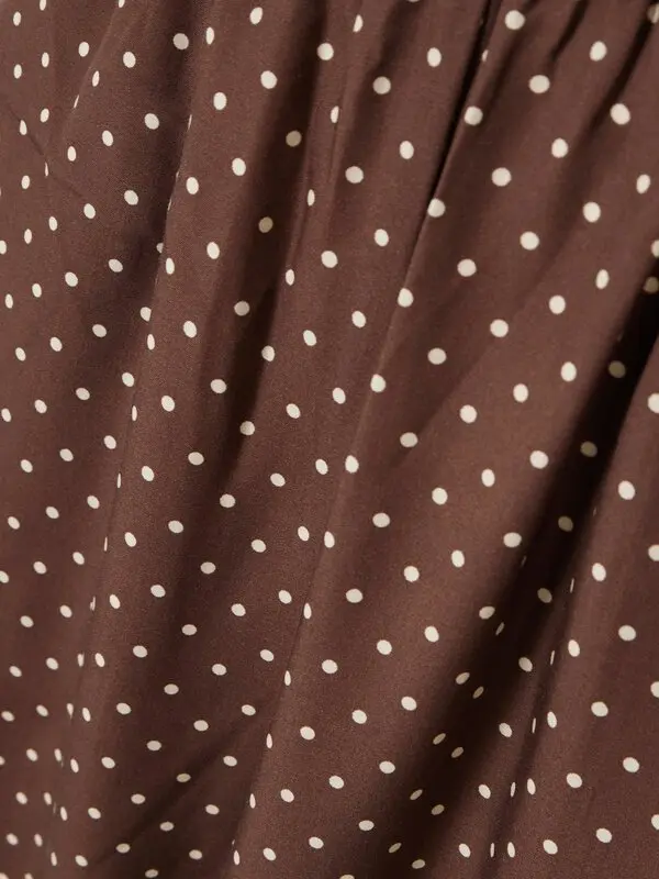 Posse Evie Polka-dot Tencel™ Lyocell Tapered Pants - Brown