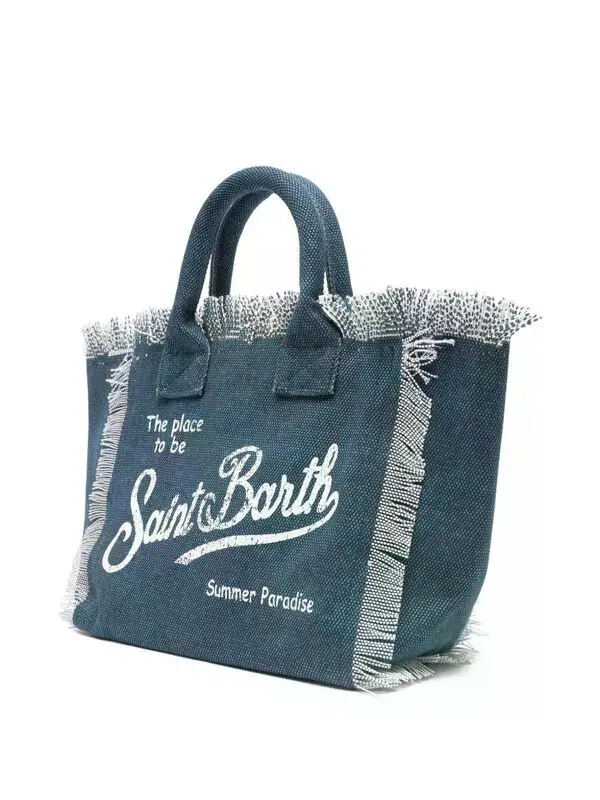 MC2 SAINT BARTH Colette Frayed Tote Bag - Blue