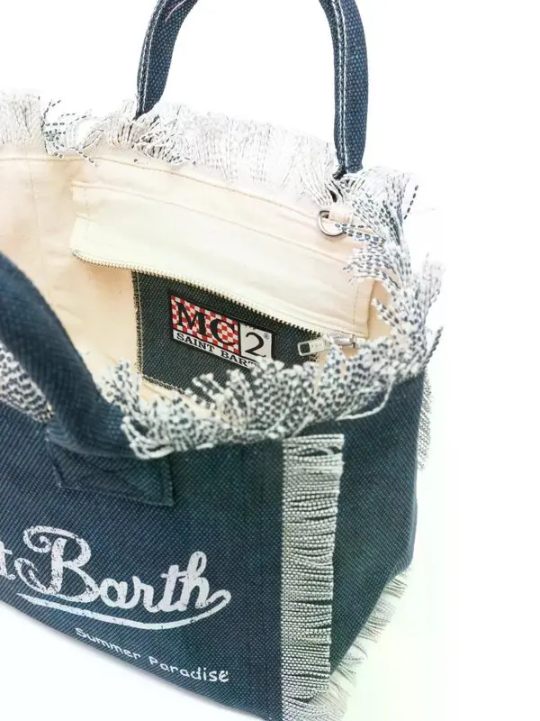 MC2 SAINT BARTH Colette Frayed Tote Bag - Blue