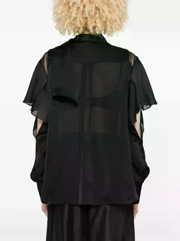 Sacai Pussy-bow Ruffled Shirt