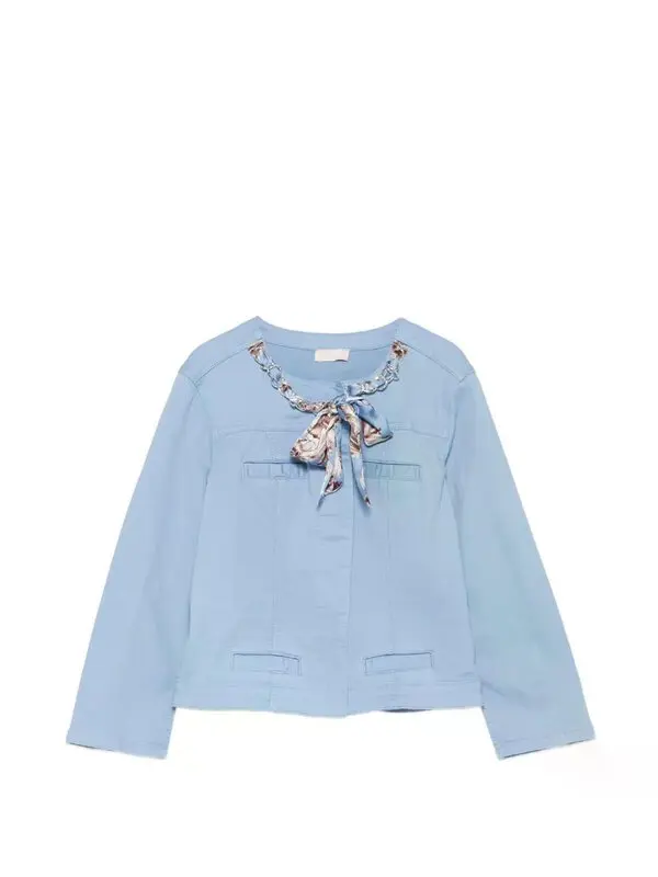 Liu Jo Jacket With Floral Chain Detail - Blue