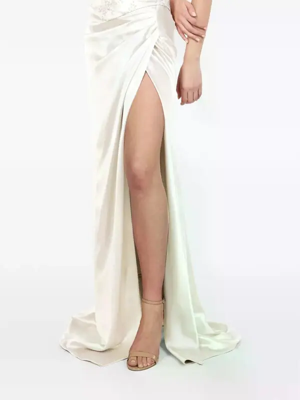 ALEXIA & ANTONIA Draped Maxi Skirt With Slit