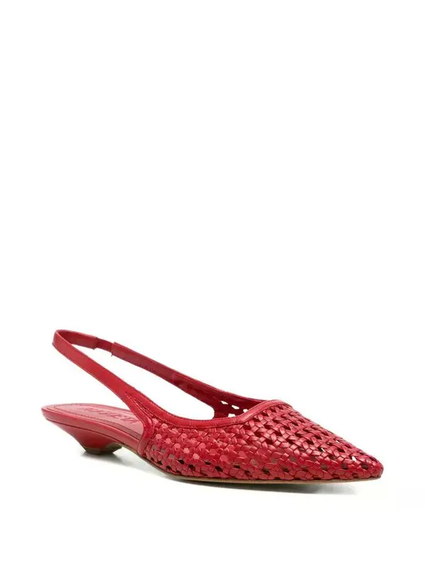 AUGUSTA Harper Leather Slingback Pumps - Red