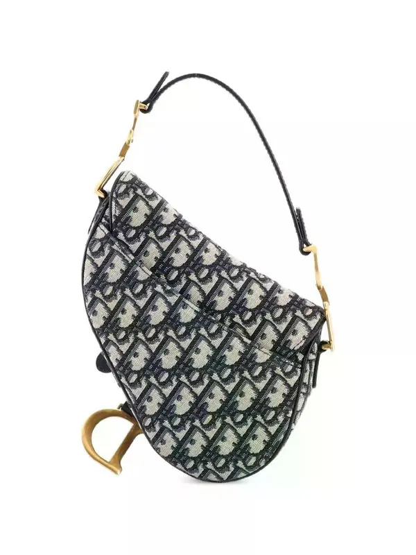 Dior Saddle Handbag Oblique Canvas Mini - Blue
