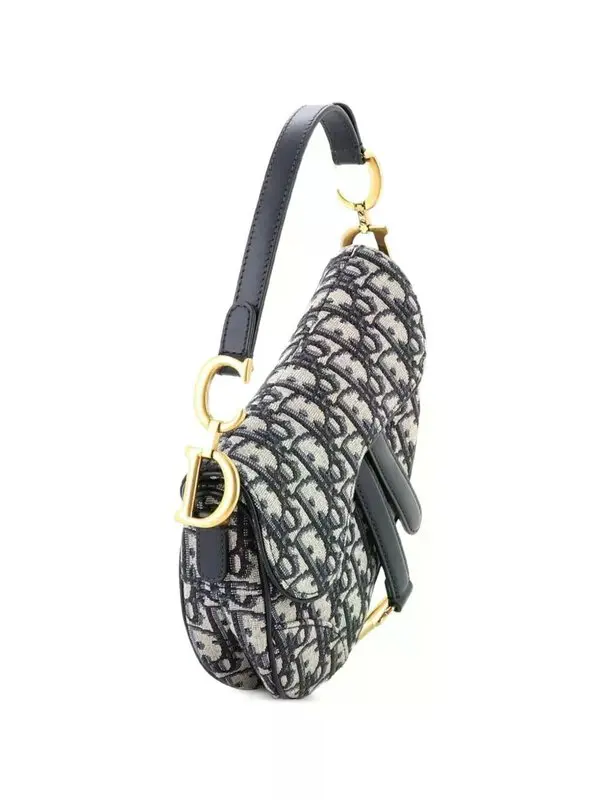 Dior Saddle Handbag Oblique Canvas Mini - Blue