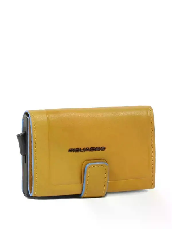 PIQUADRO Leather Pop-up Card Holder - Yellow