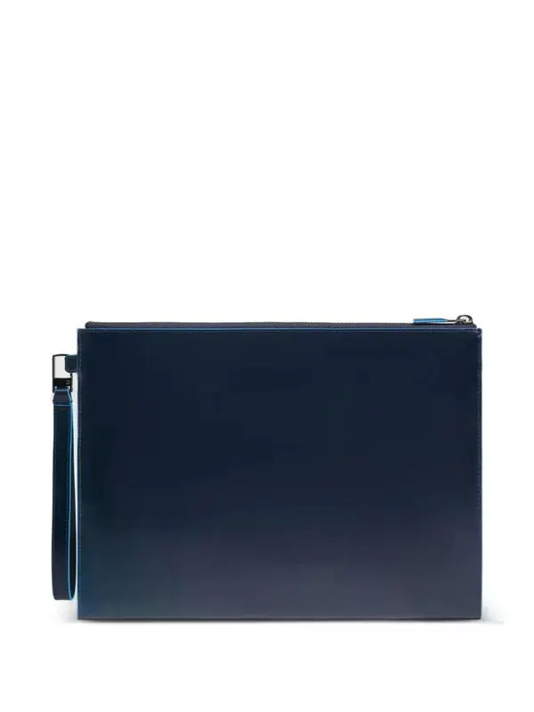 PIQUADRO Leather Clutch With Ipad Compartment - Blue