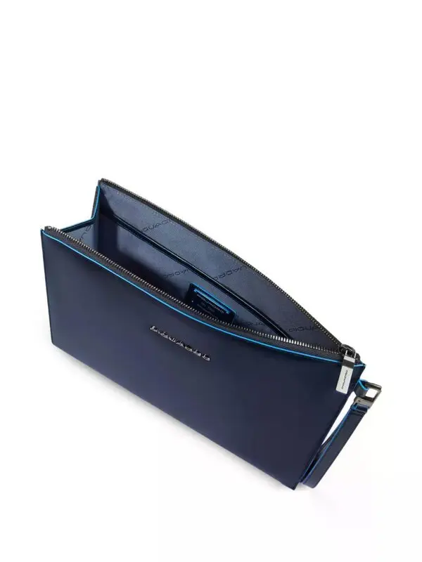 PIQUADRO Leather Clutch With Ipad Compartment - Blue