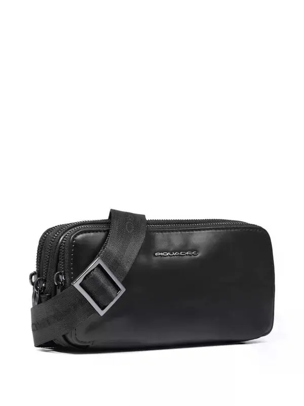 PIQUADRO Leather Clutch With Removable Dividers - Black
