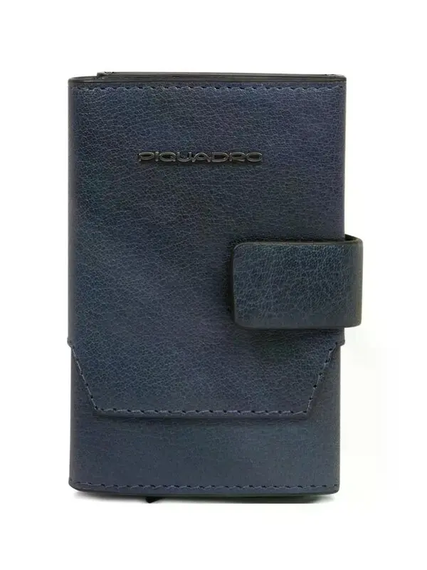 PIQUADRO Pop-up Leather Cardholder - Blue
