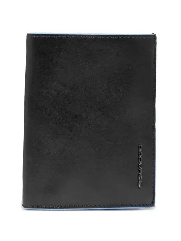 PIQUADRO Trifold Leather Wallet - Black