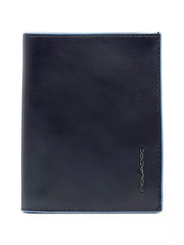 PIQUADRO Trifold Leather Wallet - Blue