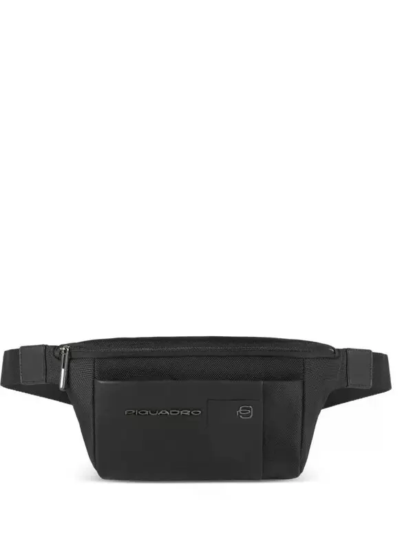 PIQUADRO Leather Belt Bag With Pockets - Black