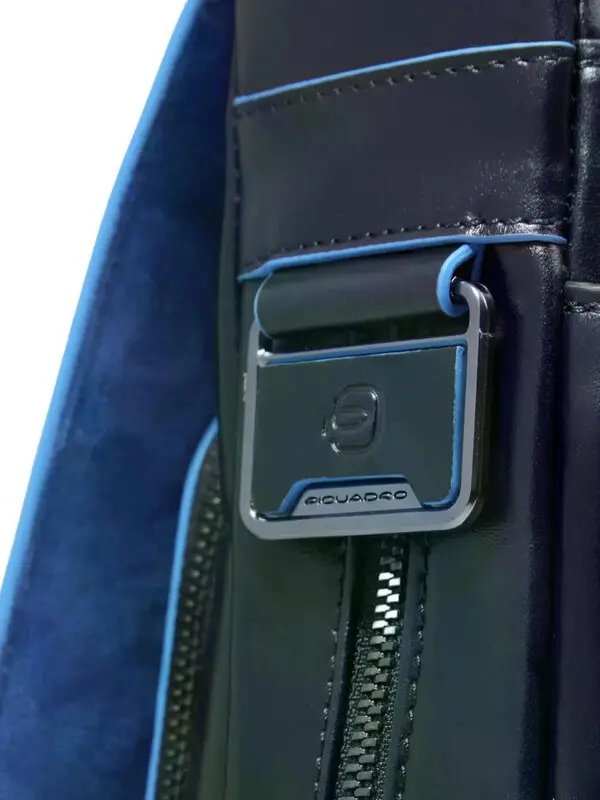 PIQUADRO Expandable Leather Briefcase - Blue