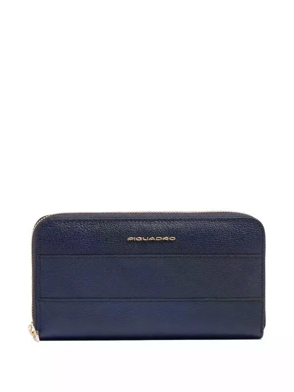 PIQUADRO Zip-around Leather Wallet - Blue