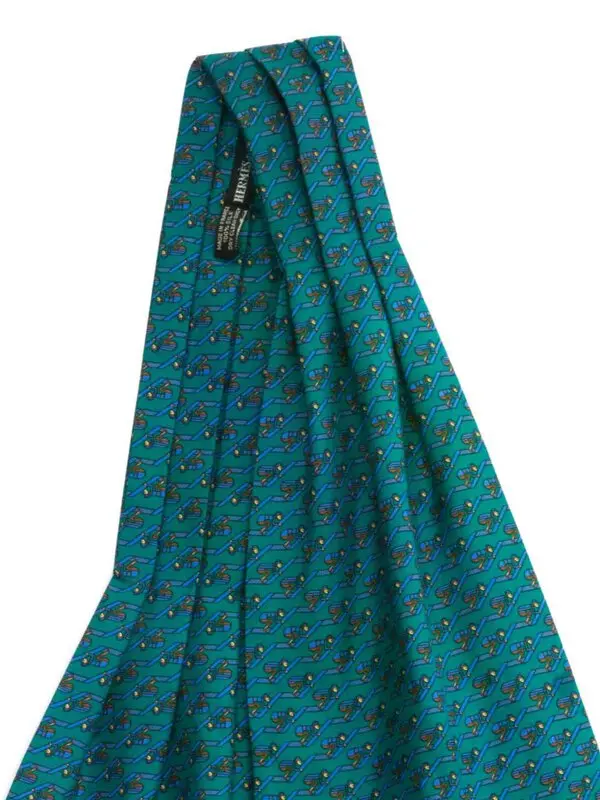 Hermès 2000s Jockey-print Silk Scarf