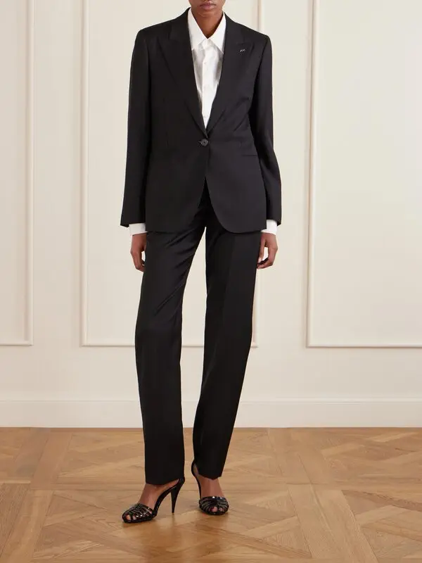 Givenchy Pinstriped Wool Tapered Trousers