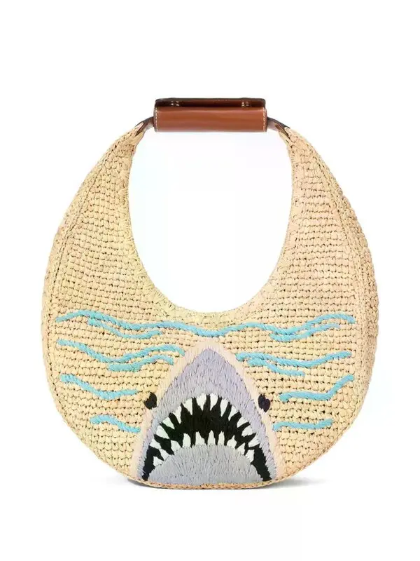 Staud Moon Raffia Tote Bag