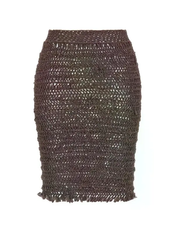 ALLIS BEACHWEAR Emma Semi-transparent Tulle Skirt - Brown