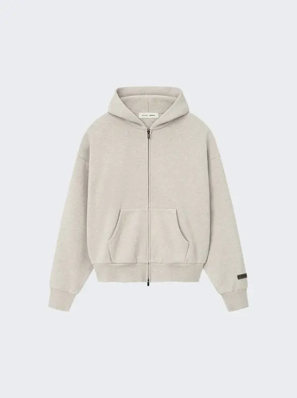 Fear Of God Classic Fit Fleece Zip-up Hoodie - Grey