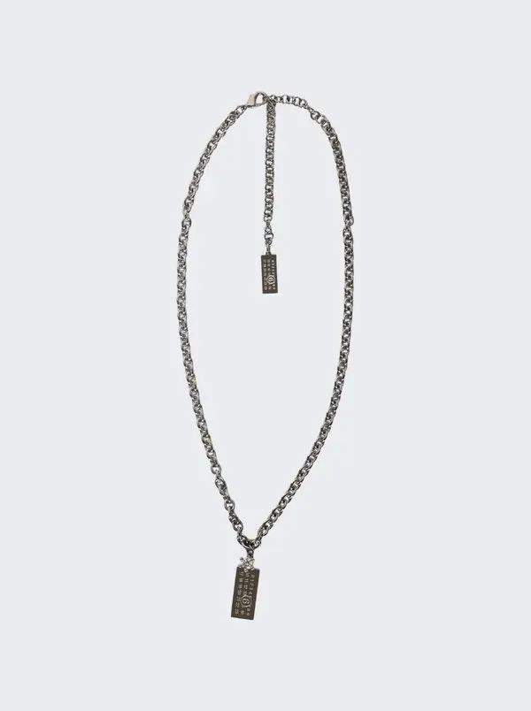 MAISON MARGIELA Numeric Charm Necklace Shiny Palladium - Silver