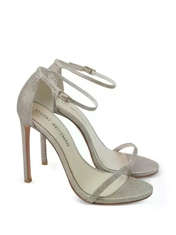 STUART WEITZMAN Fabric Ankle Strap Sandals