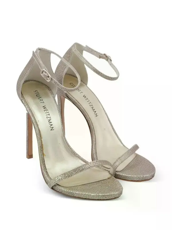 STUART WEITZMAN Fabric Ankle Strap Sandals