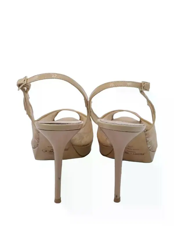 JIMMY CHOO Leather Lace Slingback Pumps