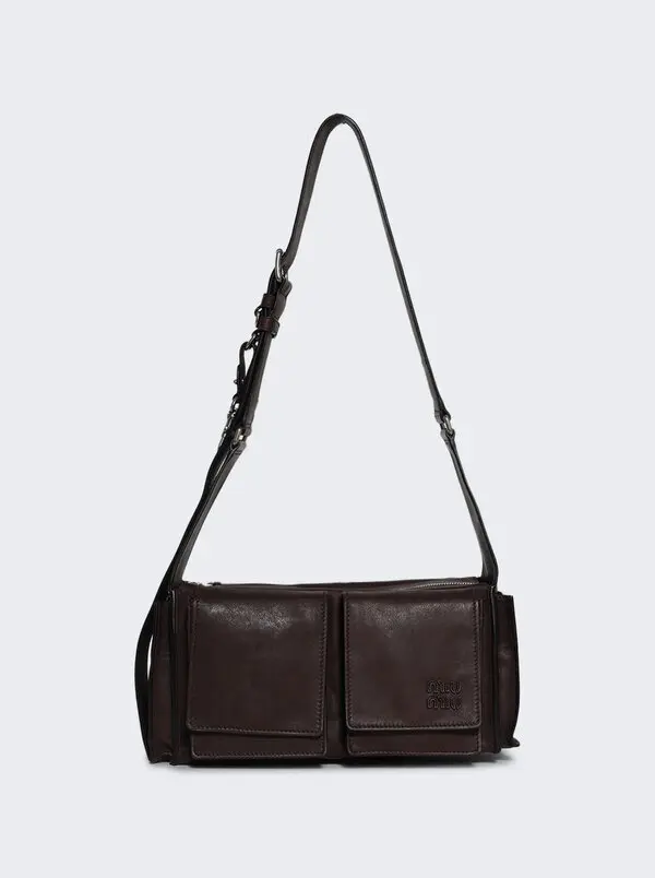 Miu Miu Nappa Leather Shoulder Bag - Brown