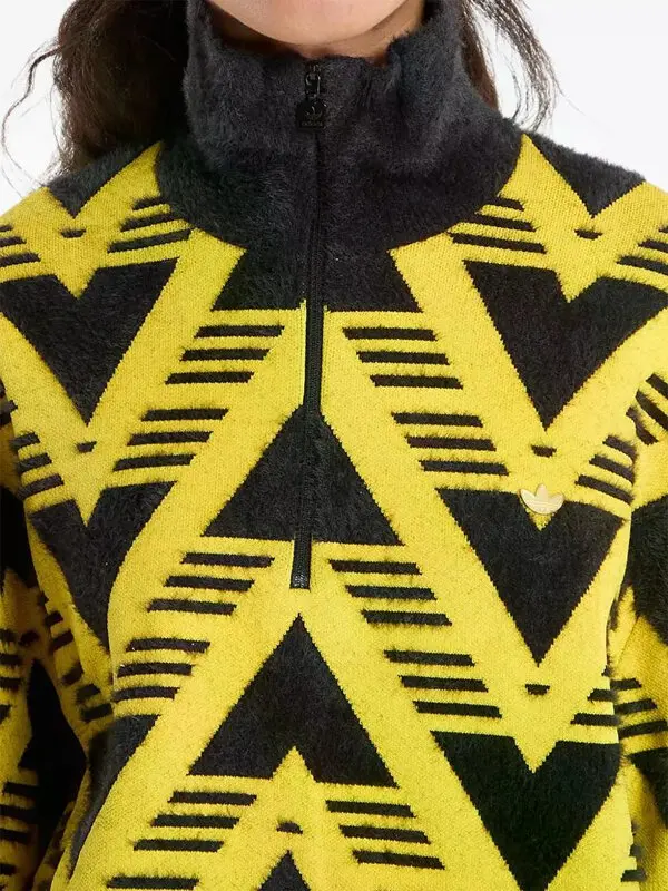 Adidas Knitted Geometric Half-zip Sweater