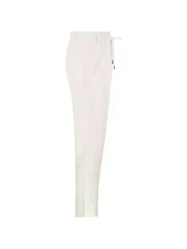 Kiton Drawstring Linen Trousers - White