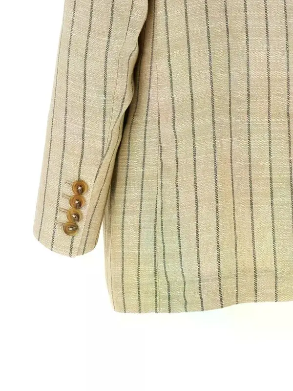 BLAZÉ MILANO Striped Double-breasted Blazer - Neutrals
