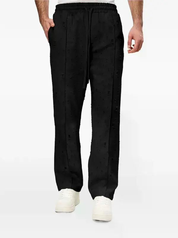 HAMZA Distressed Trousers - Black
