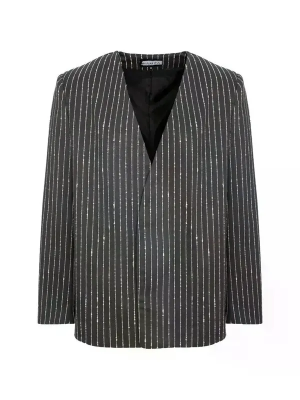 HAMZA 247 Striped Blazer - Grey