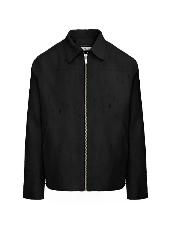 HAMZA Distressed Zip-up Overshirt
