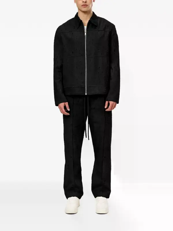 HAMZA Distressed Zip-up Overshirt