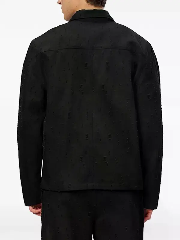 HAMZA Distressed Zip-up Overshirt