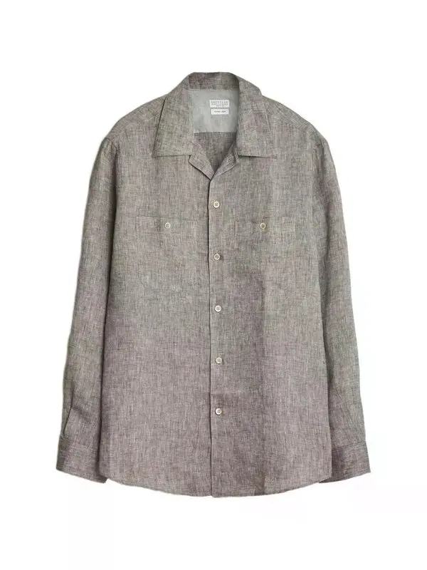 Brunello Cucinelli Mélange-effect Button-up Shirt