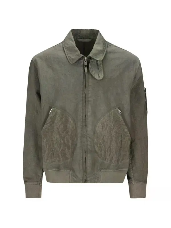 MASSIMO OSTI STUDIO Collared Zip Jacket - Green