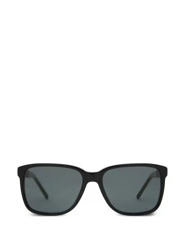 Burberry Check Detail Square Frame Sunglasses - Black