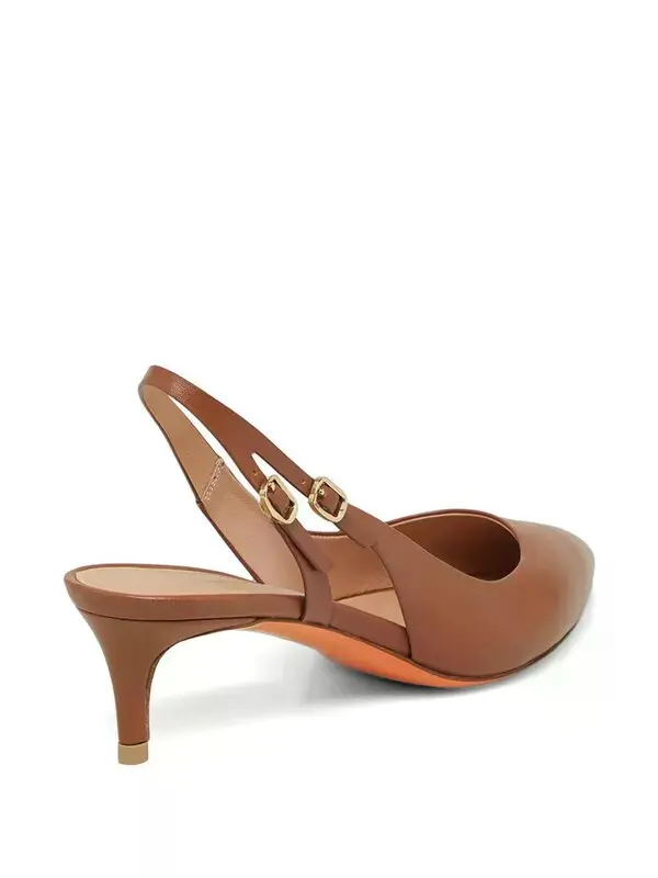 Santoni Audrey Pointed-toe Slingback Pumps - Brown