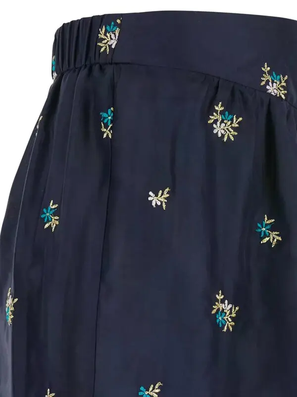 FORTE_FORTE Floral-print Trousers - Blue