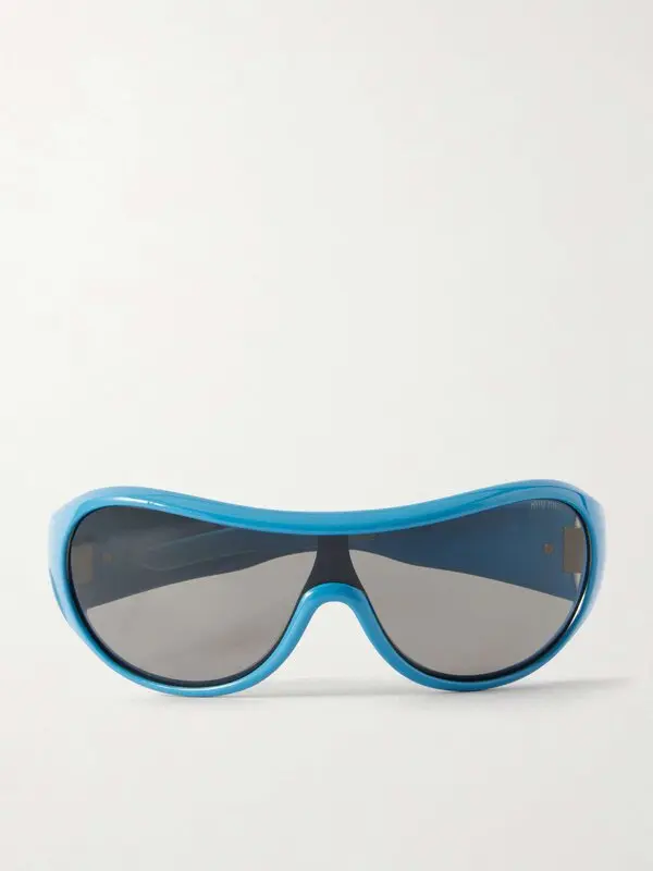 Miu Miu Rounded-frame Acetate Sunglasses - Sky Blue