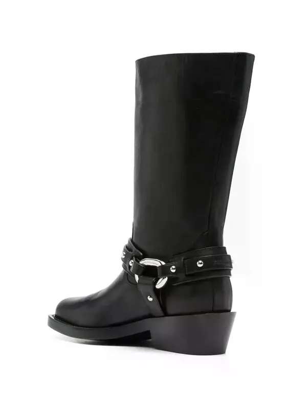 Rabanne Block Heel Boots With Harness Detail