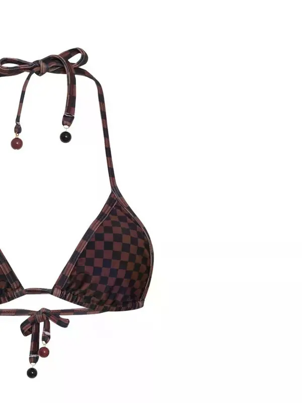 AMIR SLAMA Checkered Beaded Swimwear