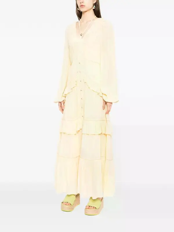 Farm Rio Ruffled V-neck Maxi Dress
